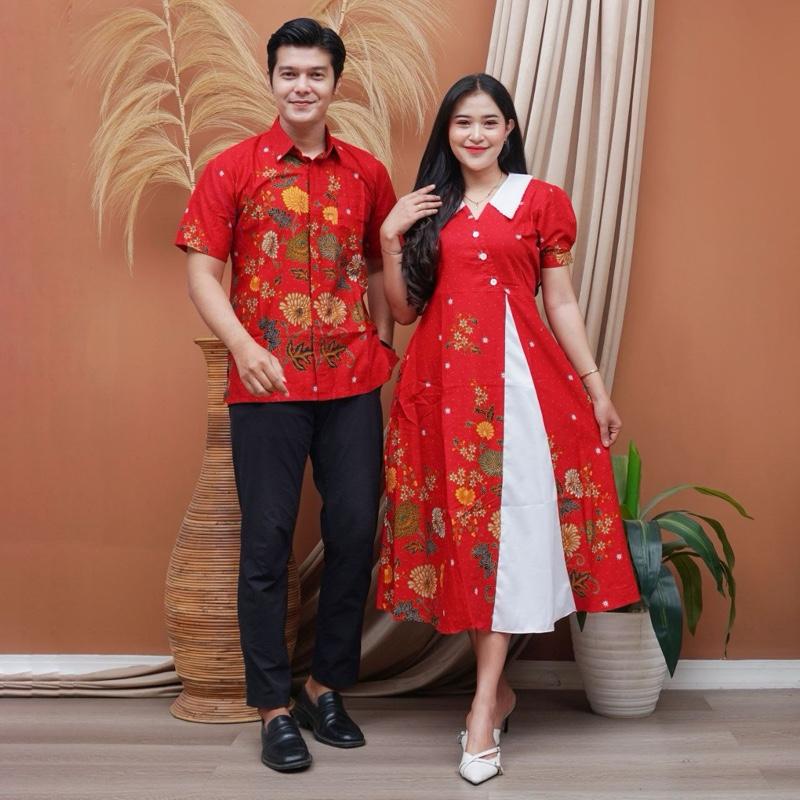 Couple batik pasangan terbaru- couple batik natal katun primis batik ...