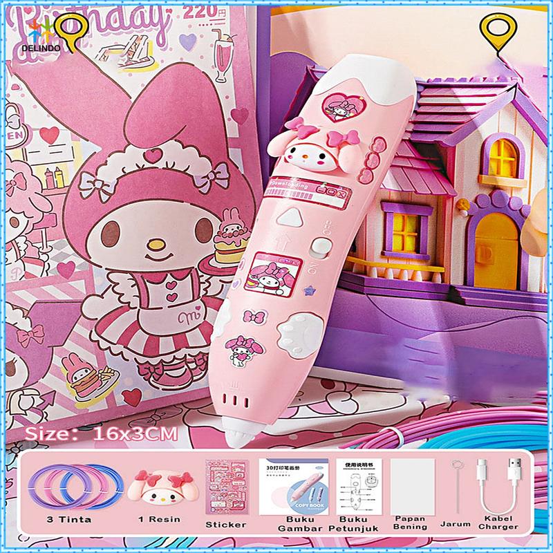 Wireless 3D Pen Sanrio Edition Pulpen 3 Dimensi Mainan Anak DIY - Shop ...