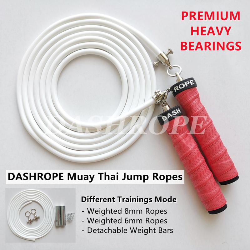 DASHROPE Muaythai 6mm 8mm High Quality Weighted Jump Rope Heavy ...