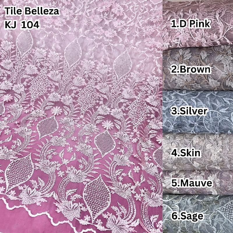 Kain Tile Belleza KJ104 tile motif unik murah mewah (lebar 130cm ...