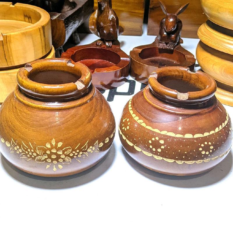 Asbak kayu jati model guci motif cukit/ASBAK KAYU - Shop | Tokopedia