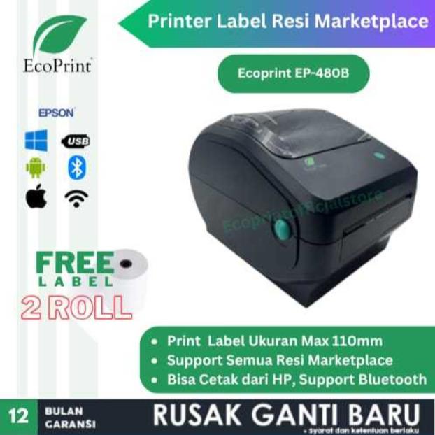 Jual Printer Thermal EP420B Barcode Label Resi 4 Inch Barcode Printer ...
