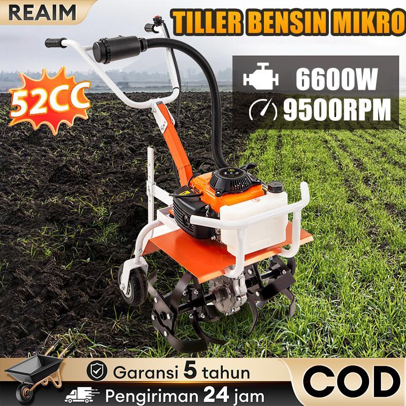 Reaim Mini Tiller Bensin Mikro Alat PengolahTanah Kecil untuk Pembukaan ...