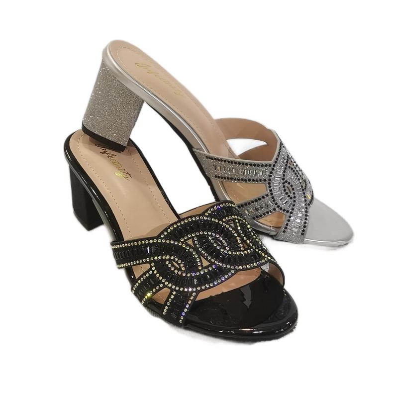 INFEETNITY Normal to Plus Size 35-44 Glittery Heels Rhinestones ...