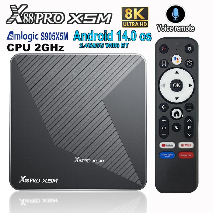 Jual X88 PRO X5M Android 14 TV Box Amlogic S905X5M 4/64GB Wi-Fi ...