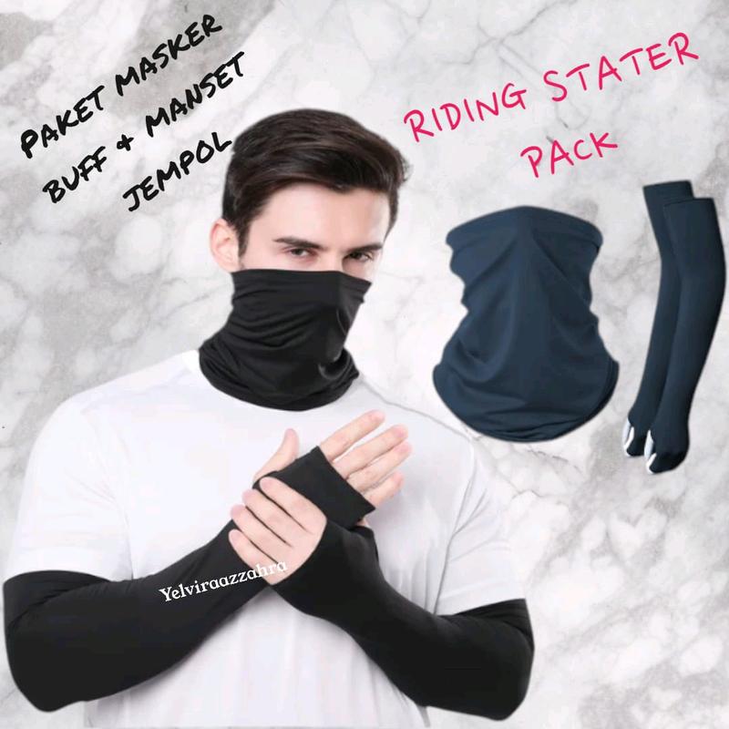 paket riding dan hiking starter pack masker baff manset jempol - Shop | Tokopedia