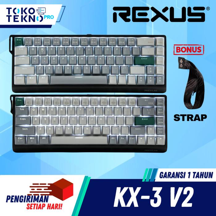 Promo Rexus KX3 / KX-3 V2 Heroic 68% Mechanical Gaming Keyboard - Dark ...