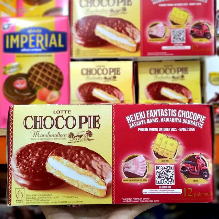 Jual Lotte Choco Pie 1 Box isi 12 pcs Marshmallow Rasanya Manis ...