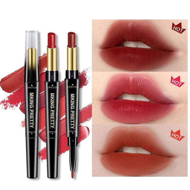double-ended lipstick lip liner matte high color waterproof long ...