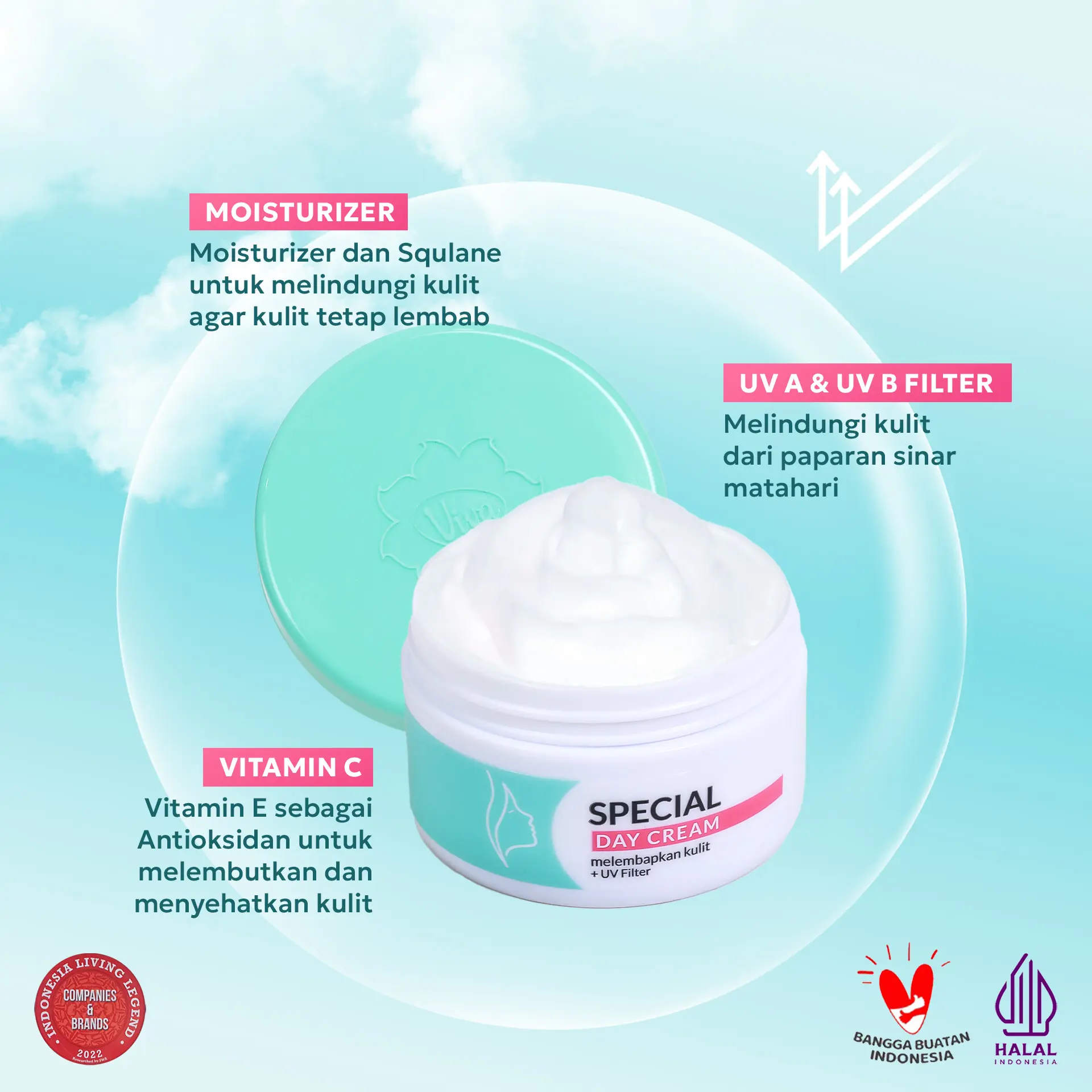 (BUNDLING) VIVA SUNSCREEN FOUNDATION CREAM 22GR I SPECIAL DAY CREAM ...