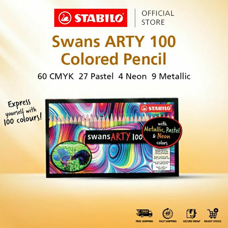STABILO swans ARTY Colored Pencil 100 Colours with CYMK, Pastel ...