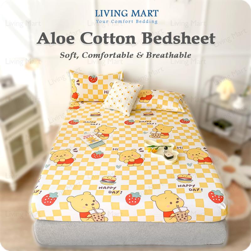 Single Fitted Bedsheet & Pillowcase Soft - Cadar Getah Keliling ...