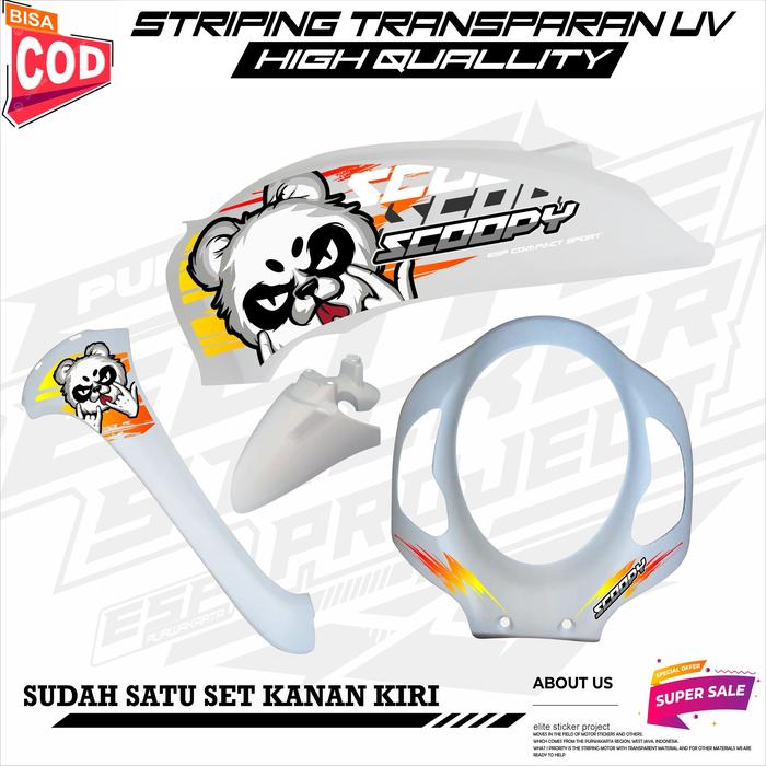 Promo STRIPING VARIASI TRANSPARAN HONDA SCOOPY DONAT 2020 STICKER MOTIF ...