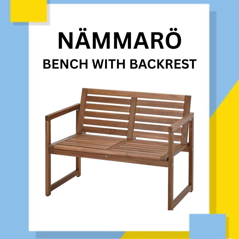 NÄMMARÖ / NAMMARO Bench With Backrest - TikTok Shop Malaysia