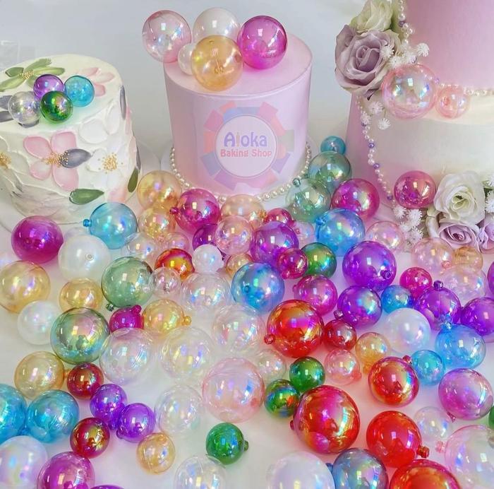 Jual 6Pcs Topper Kue Bubble Ball Mix Warna / Hiasan Kue Ulang Tahun ...