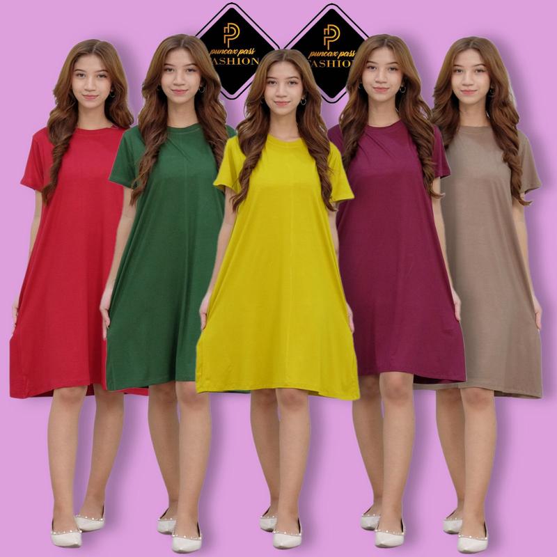 Pp Fashion-Dress Mola Oversize Dress Wanita Jumbo Polos Daster - Shop ...
