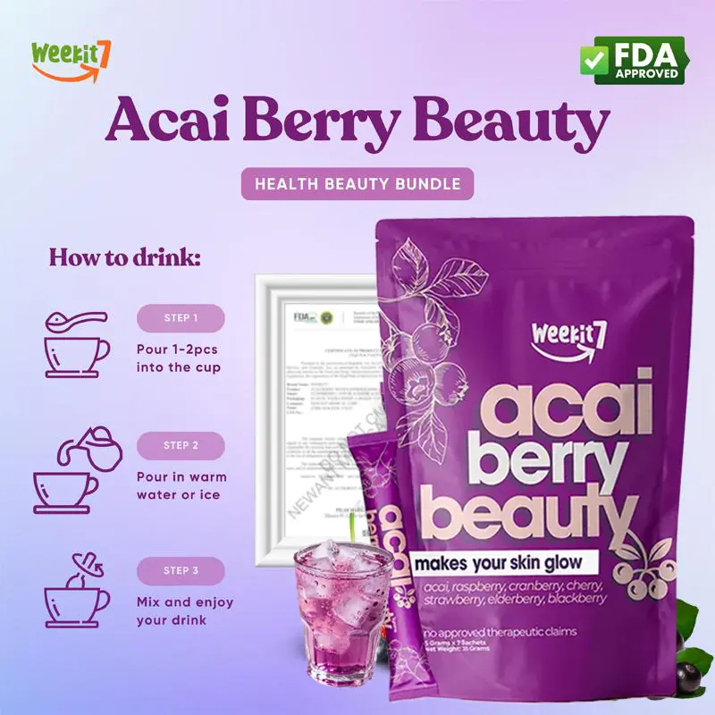 Weekit7 Acai Berry Powder FDA Approved 7 in 1 Mixed Berries Drink ...