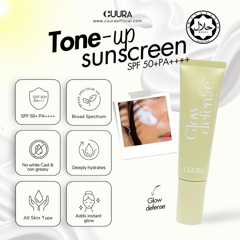 CUURA Glow Defense (Tone-up sunscreen) Facial Skincare Pelindung ...