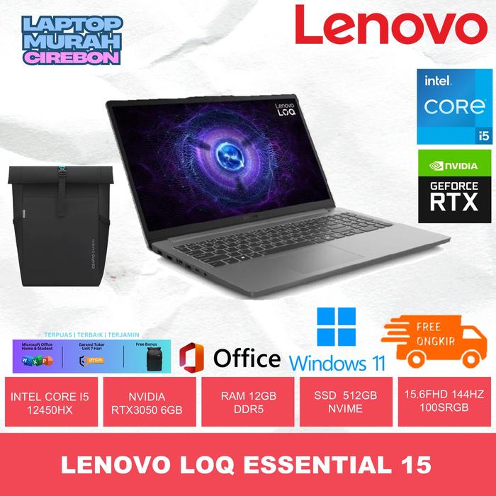 Promo LENOVO LOQ ESSENTIAL 15IAX9E EHID [INTEL CORE I5 12450HX/ RTX3050 ...