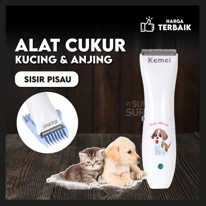 Kemei Pencukur Bulu Kucing Anjing Pet Clipper Peralatan Hewa - Shop ...