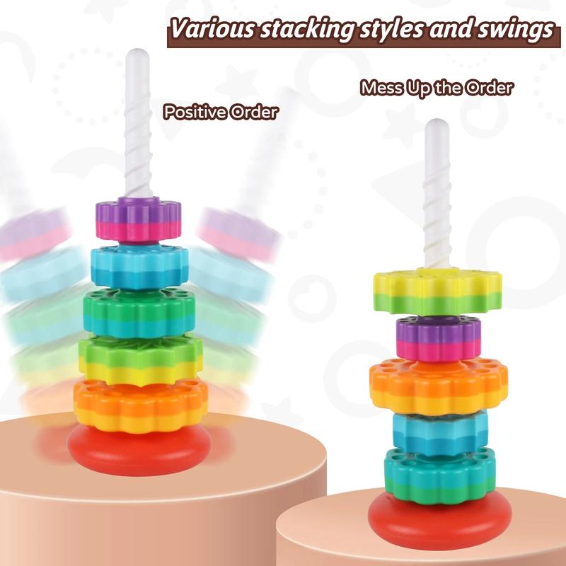 Mainan Teka-teki Menyusun Bayi Menara Pelangi, Berputar, Selamat dan ...