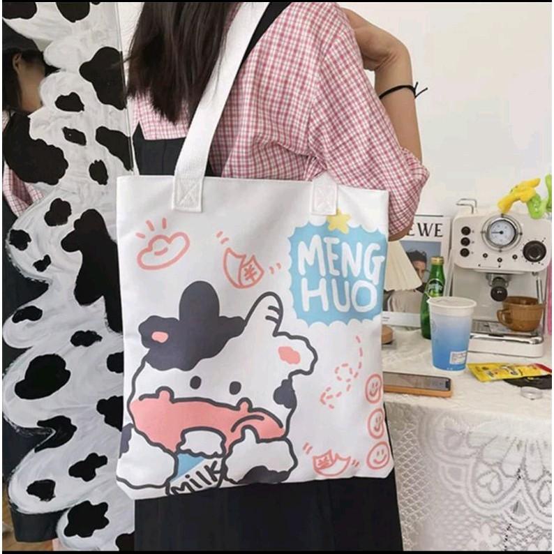TOTE BAG MENG-HUO-TOTE BAG TUCU-TOTEBAG DINIR-TAS SOUVENIR Kanvas ...