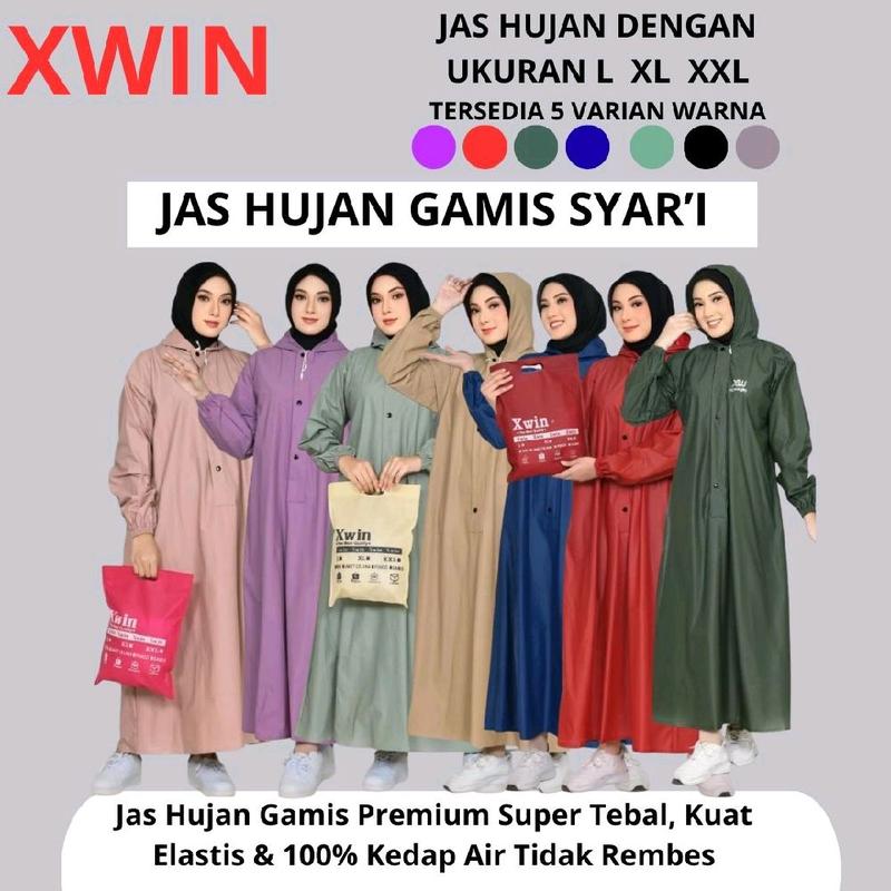 Jas Hujan XWIN Model Gamis Syar'i dengan Bahan PVC 025 Anti Rembes ...
