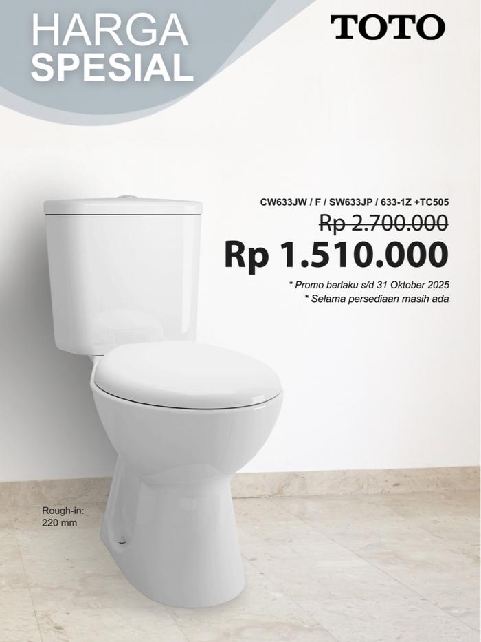 Jual CLOSET / KLOSET / TOILET DUDUK TOTO CW633J SW633JP CW 633 J SW 633 ...