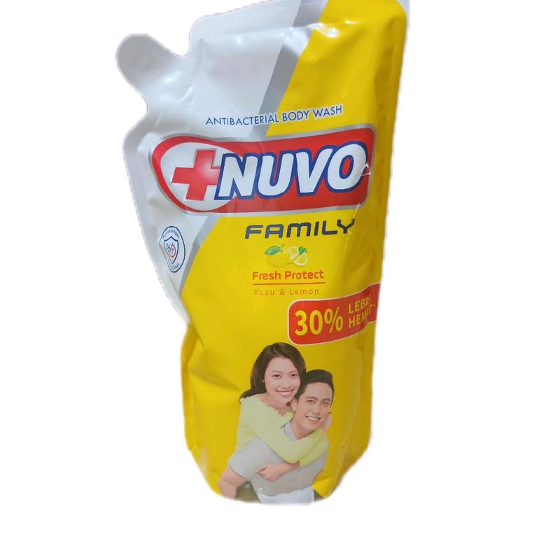 sabun nuvo cair fresh proteck yuzu&lemon kemasan 800ml (warna kuning ...