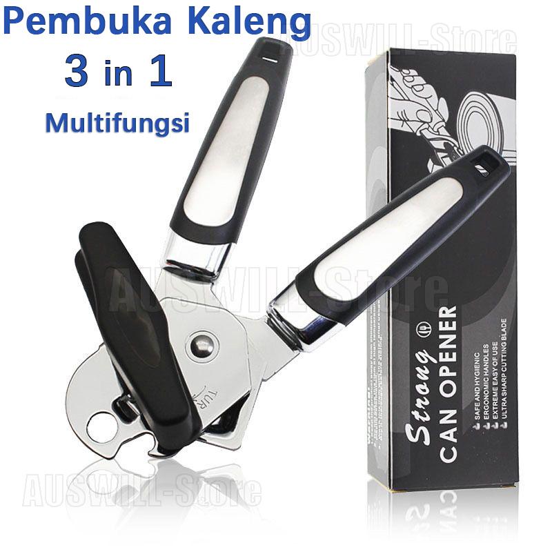 3 In 1 Pembuka Kaleng Serbaguna Stainless Steel Alat Bukaan Kaleng ...