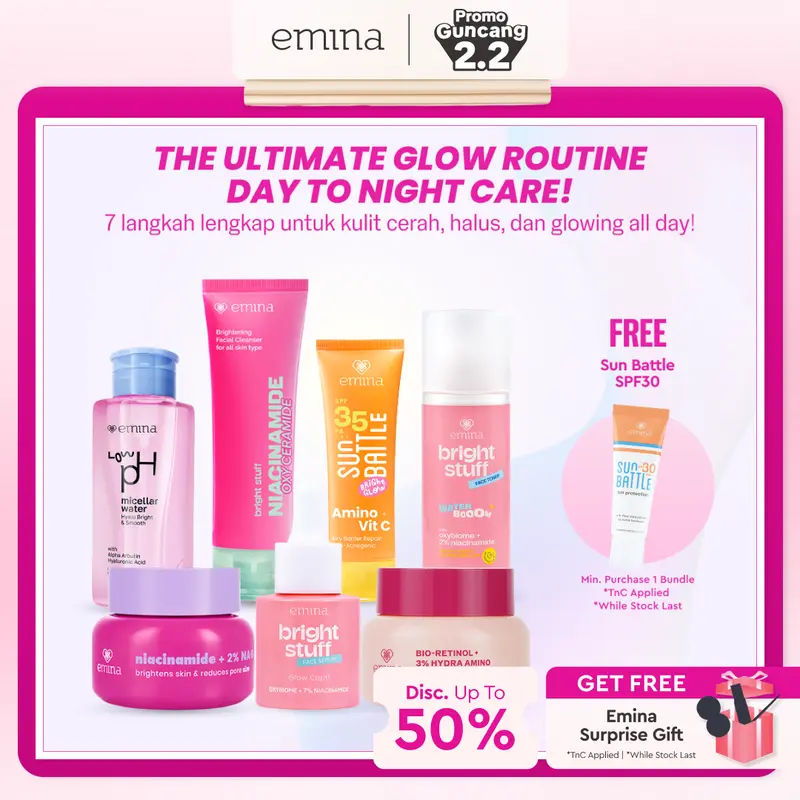 [BRIGHT GLOW SET] Emina Bundle All in 7in1 Face Wash + Exfo Toner ...