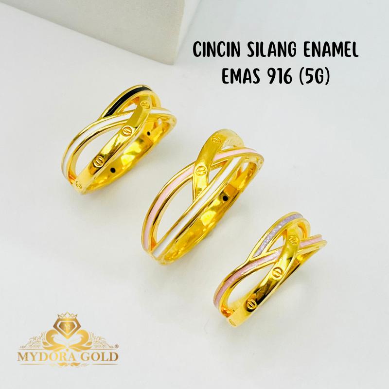 MYDORA Cincin Silang Enamel 5G l EMAS 916/22K - TikTok Shop Malaysia