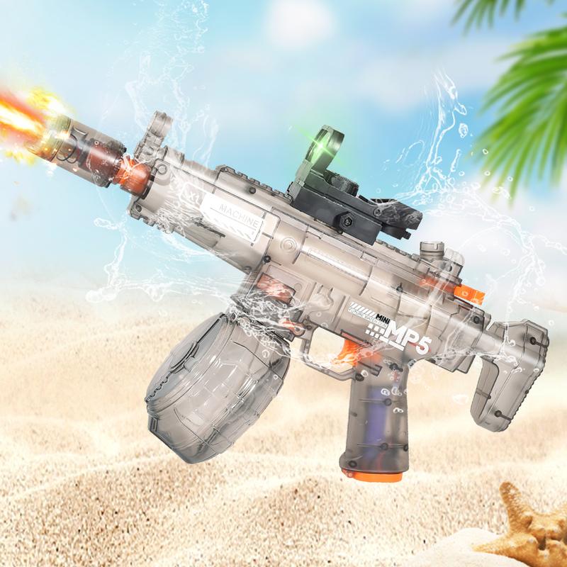 MP5 electric water gun toy, dazzling light emitting muzzle, large ...