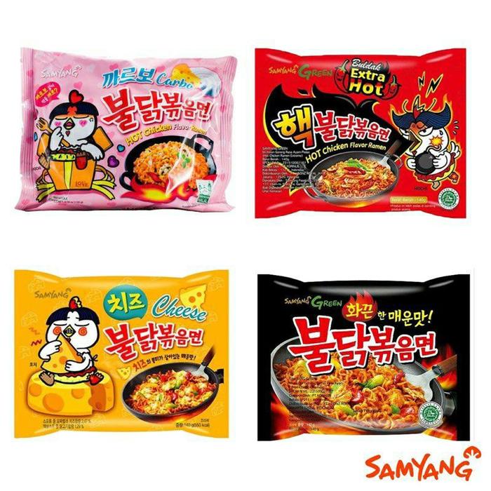 Jual MIE SAMYANG buldak green mie pedas korea - keju/kuning - Kota ...