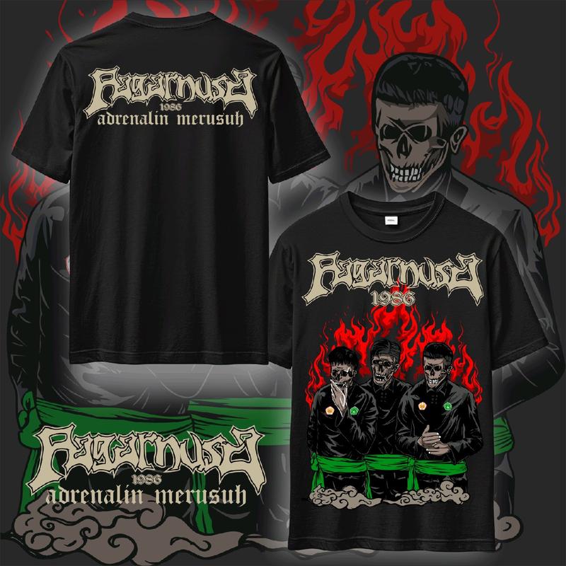 KAOS T-SHIRT PAGAR NUSA ADRENALIN MERUSUH Cotton Combed 24s Premium ...