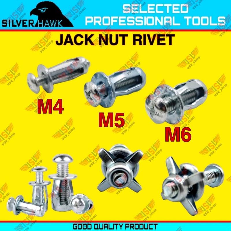 Rivet Nut Jack Nut Sekrup Plat Rivet Metal Fiser Mur Baut M4 - Shop ...