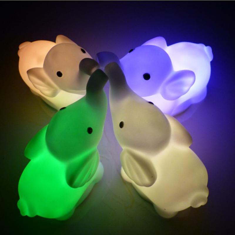 Colorful Elephant Led Night Light Soft Light Eye Protecton Lamp ...