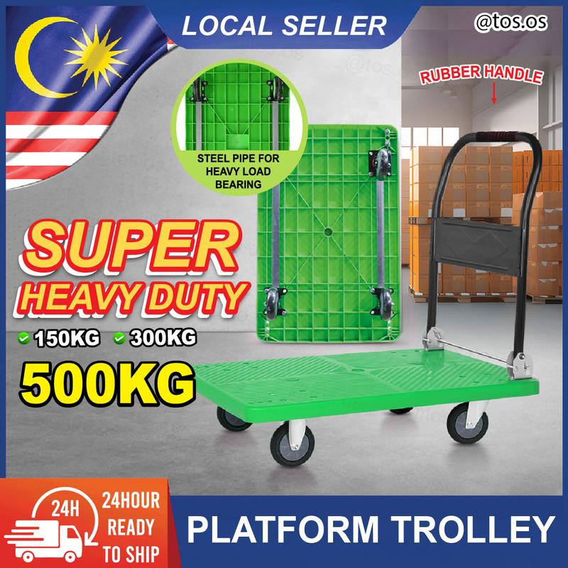 Super Heavy Duty Foldable Handle Platform Trolley 360° Rotation Wheel ...