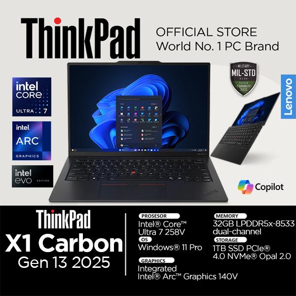 Promo Lenovo ThinkPad X1 Carbon Gen 13 2025 Intel Ultra 7 258V 32GB ...