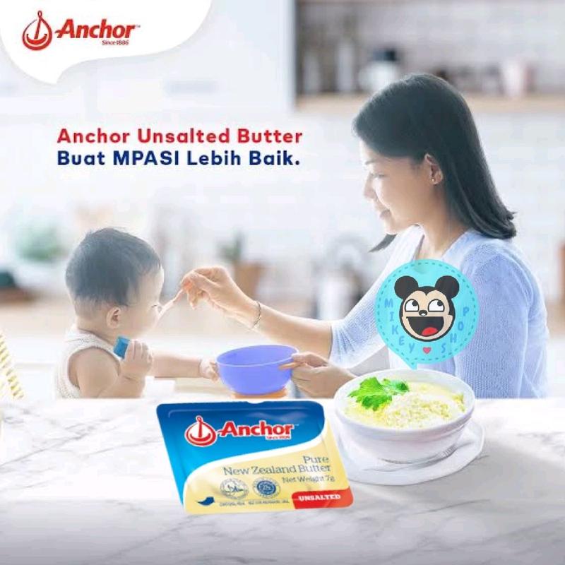 Butter Anchor Unsalted\Salted MPASI 7gr Minidish Mentega Bayi Free Box ...