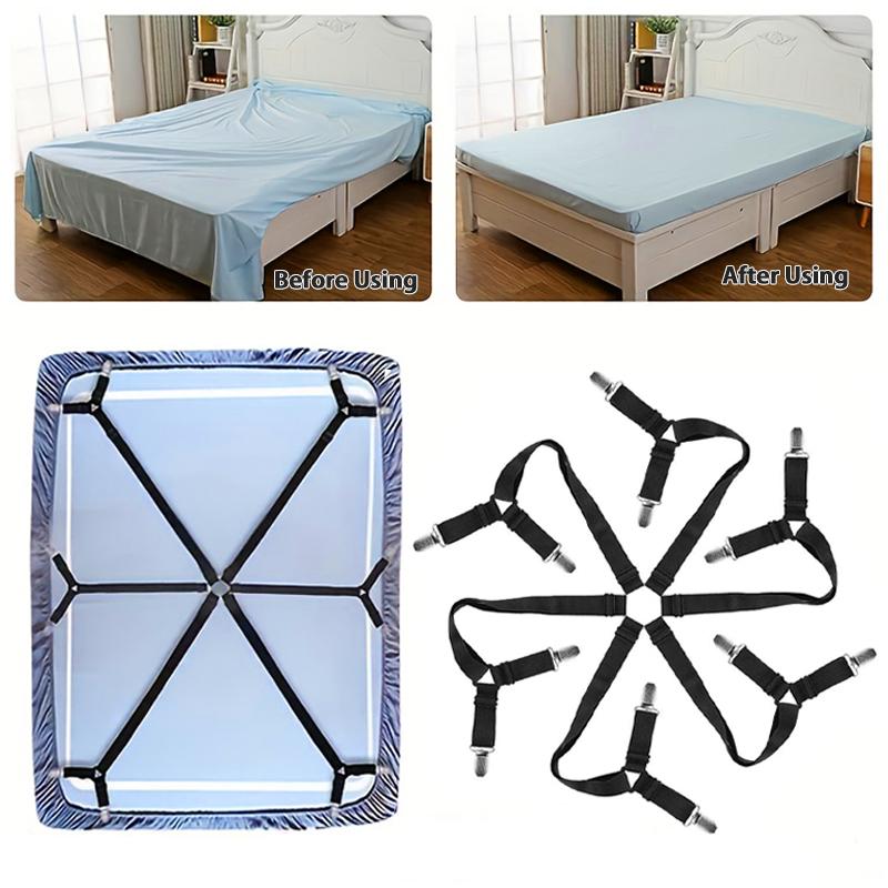 12 Clips 6 Sides Bed Clips Fitted Sheet Holder Elastic Fastener ...