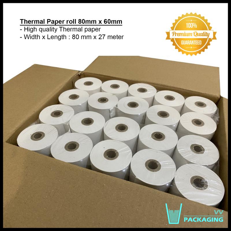 80x60 Thermal Receipt Paper Roll 80mmx60mm 10 rolls - TikTok Shop Malaysia