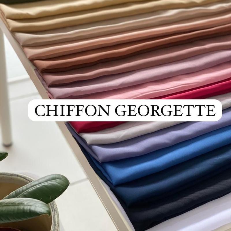 HILTEX Kain Ela Material Chiffon Georgette Bidang 60 Open Meter ...