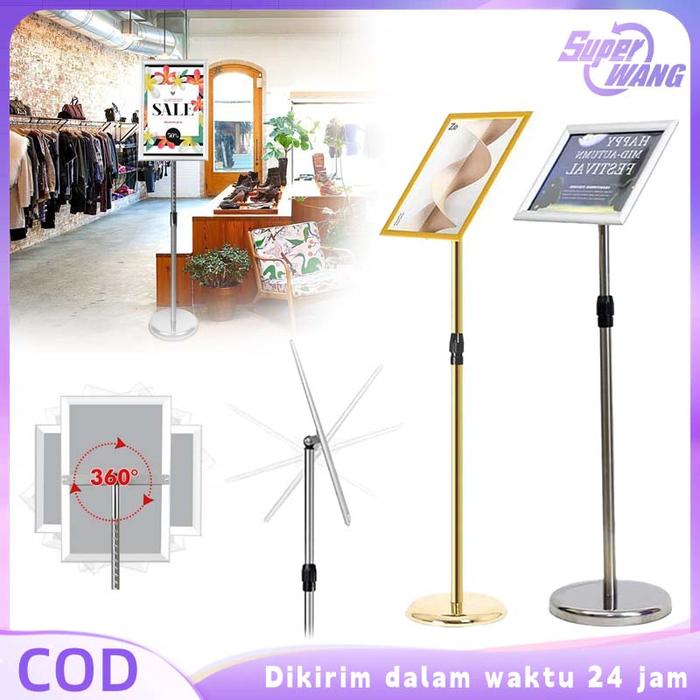 Jual A4/A3 Standing Frame Adjustable Standing Sign Frame Stainless ...