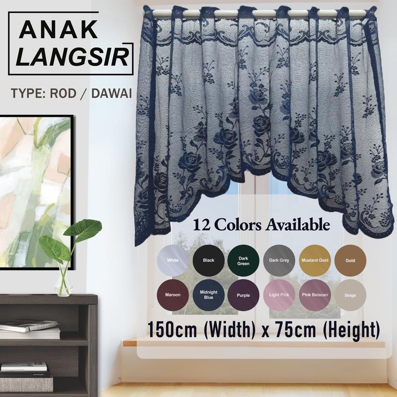BF Anak Langsir Lace | 62"(W) x 29"(H) / 155CM(W) x 75CM(H) - TikTok ...