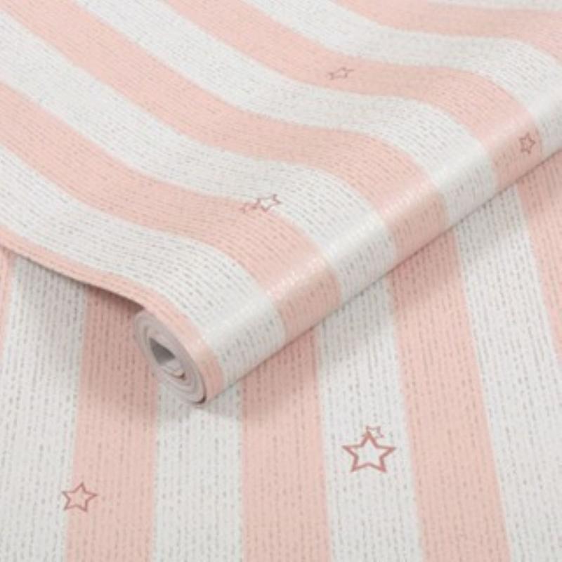 Wallpaper Dinding Garis Pink Bintang 45cm x 10m - Shop | Tokopedia