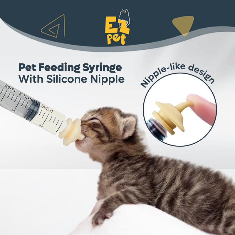 EZPET Syringe Memberi Makan Haiwan dengan Puting Botol Susu Anak Kucing ...