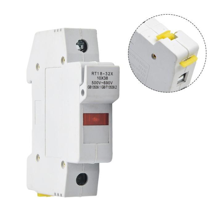 Rt18-32X 1P 32A Fuse Base 10X38Mm Din Rail Mount Fuse Holder - Shop ...