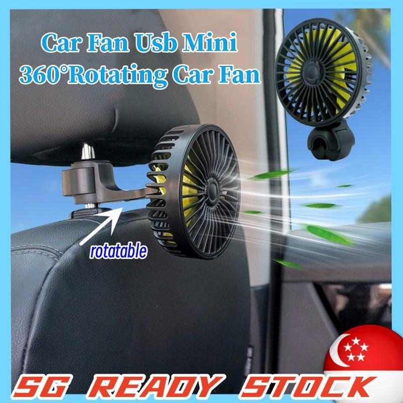 SG Ready Stock Car Fan Usb Mini Rotatable Fan Car Rear Fan Foldable ...