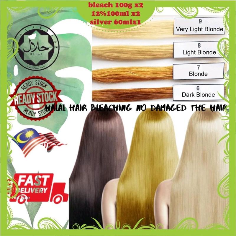 Bleach Powder + Developer +silver shampoo Set /Peroxide 6%,9%,12% ...